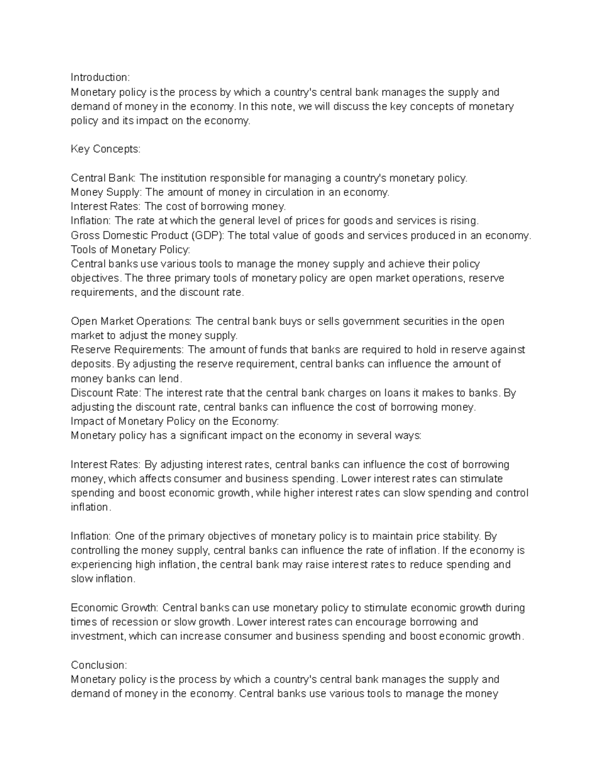 Monetary Policy and Its Impact on the Economy - Introduction: Monetary ...