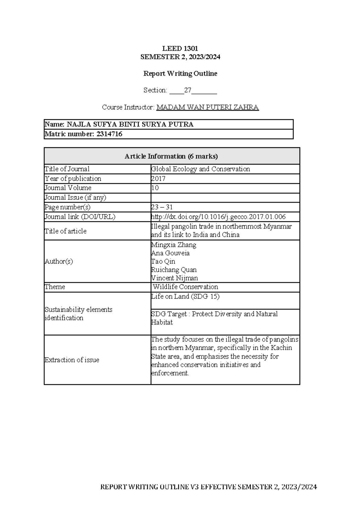 Report Writing Najla - LEED 1301 SEMESTER 2, 2023/ Report Writing ...