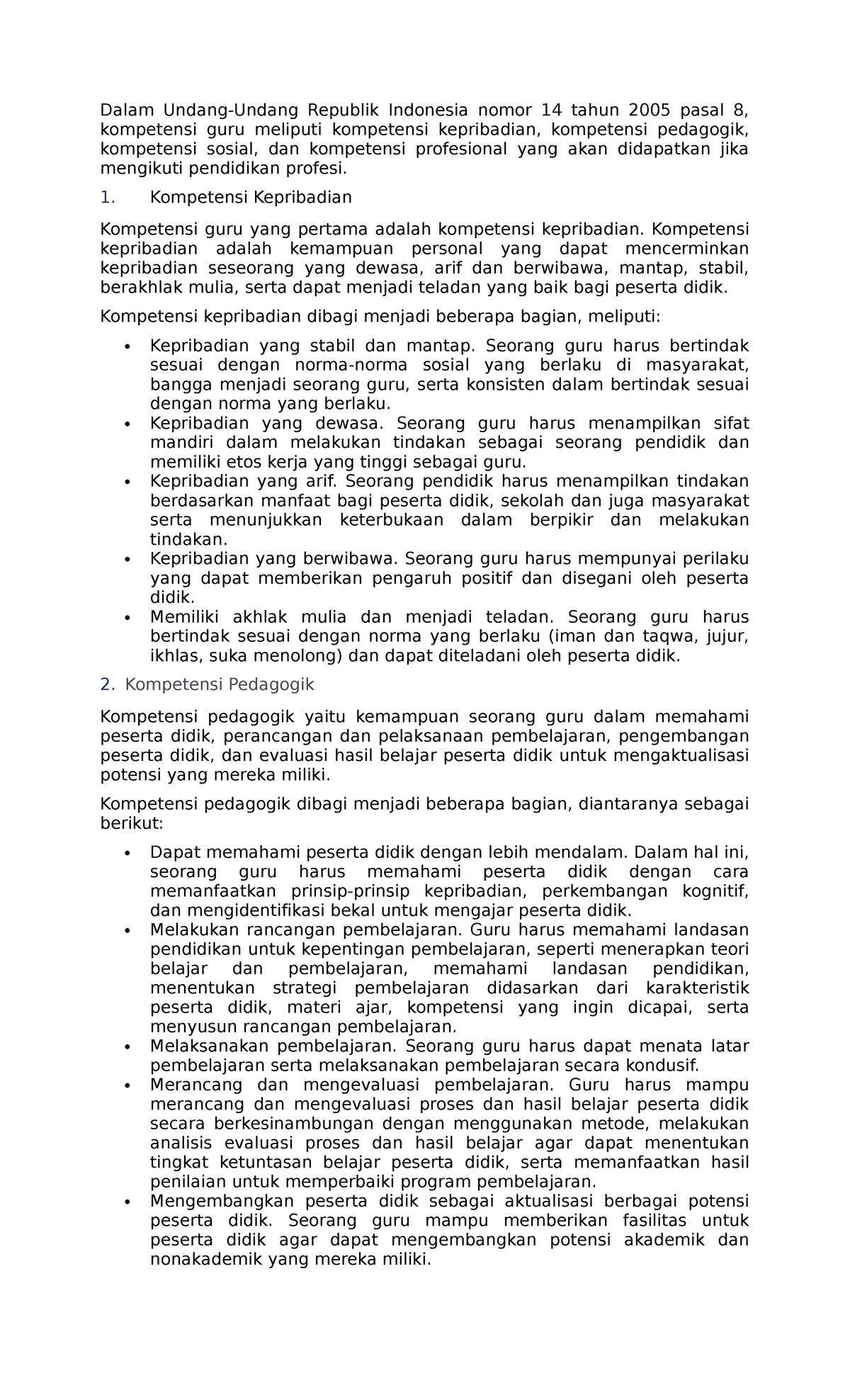 4 Kompetensi Guru - anak berkebutuhan khusus - Dalam Undang-Undang Republik Indonesia nomor 14 ...
