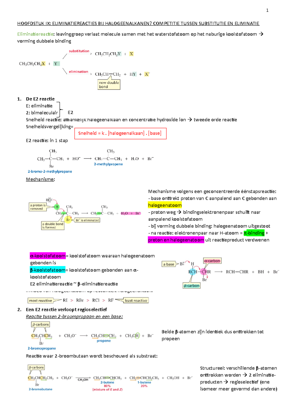 Hoofdstuk IX- elimeinatiereatciets van halogeenalkanen- competistie ...