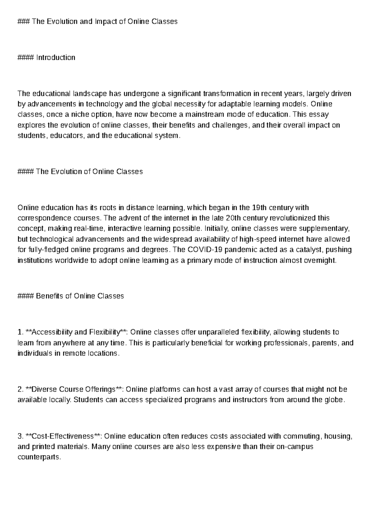 The Evolution and Impact of Online Classes - The Evolution and Impact ...