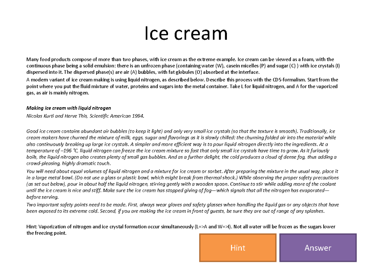 Food Structuring Chapter 1 Ice cream - Ice cream Many food products ...