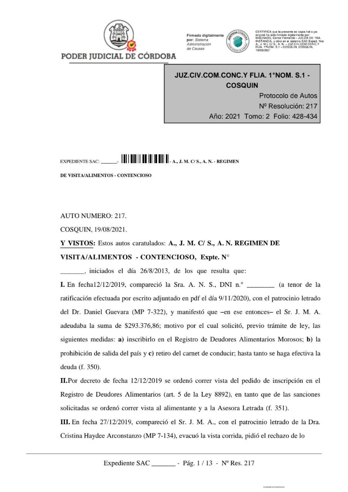 21160022 - modelo de la sentencia del 3er caso resuelto - Práctica ...