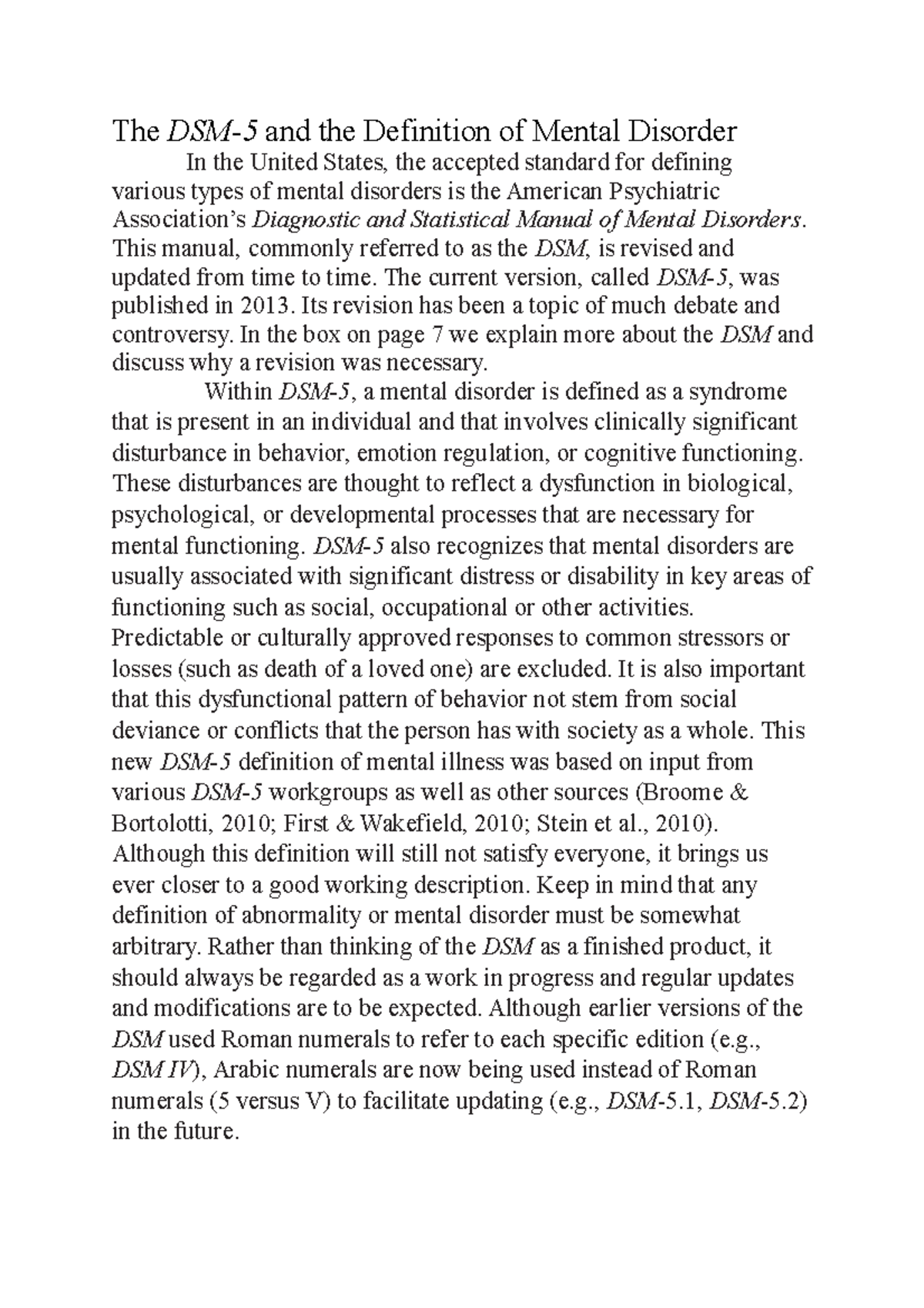 The DSM-5 and the Definition of Mental Disorder - This manual, commonly ...