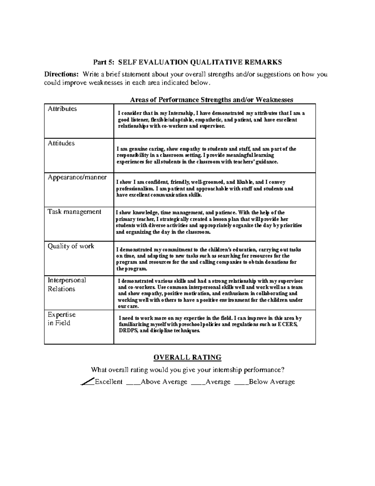 492A-B EVAL Part 5 - Qualitative Self-Evaluation - Part 5: SELF ...