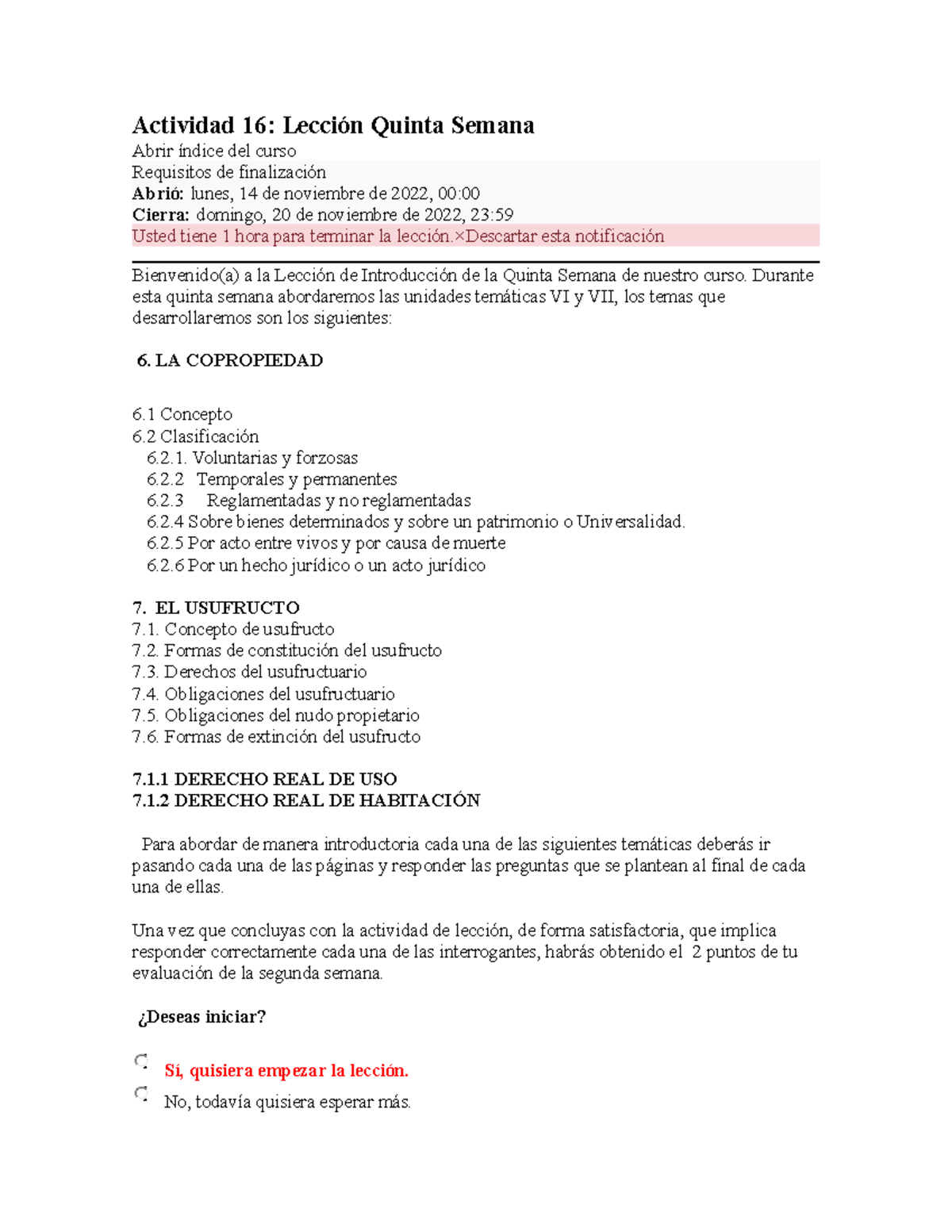 Actividad 16 - tarrea - Actividad 16: Lección Quinta Semana Abrir ...