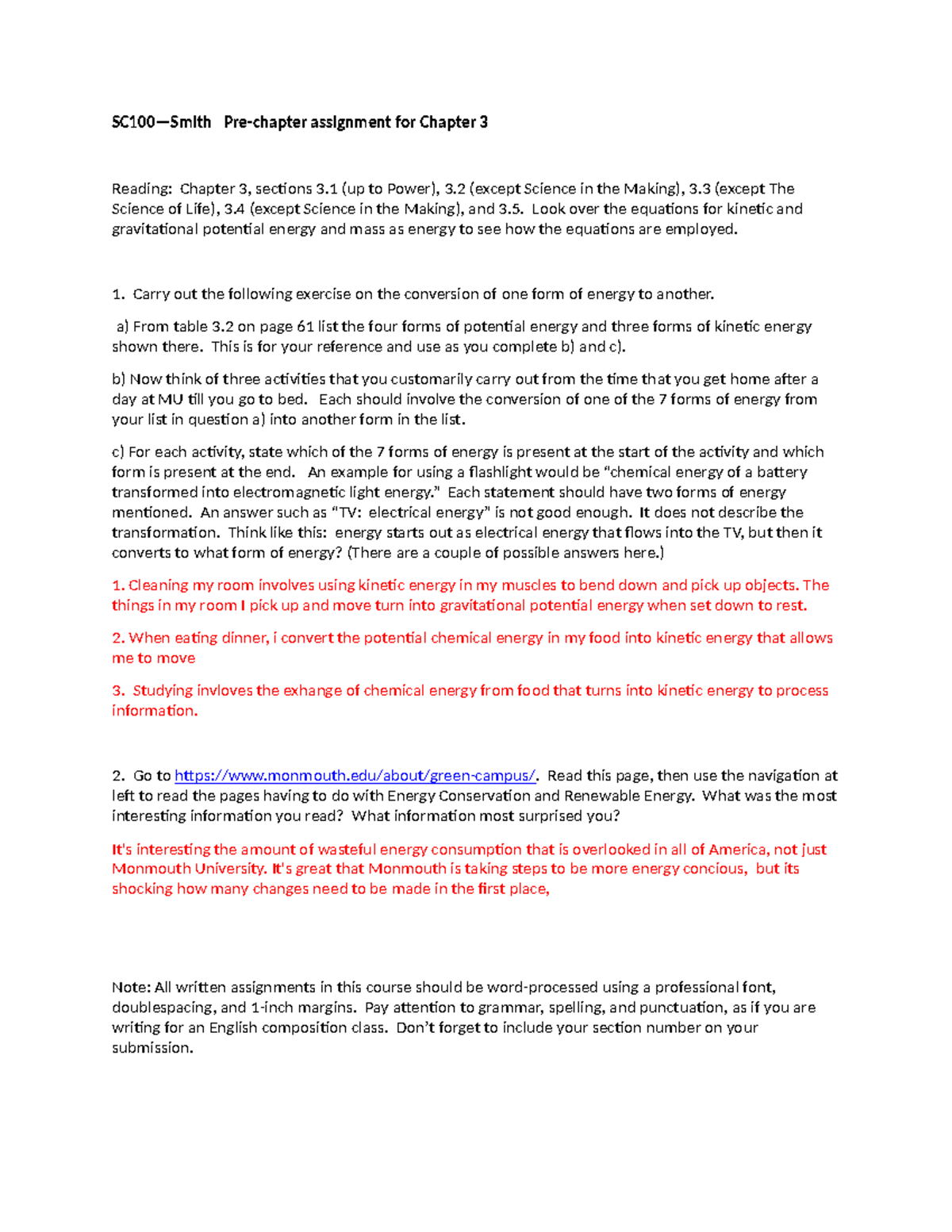 SC100 Chapter 3 pre-chapter assignment - SC100—Smith Pre-chapter ...