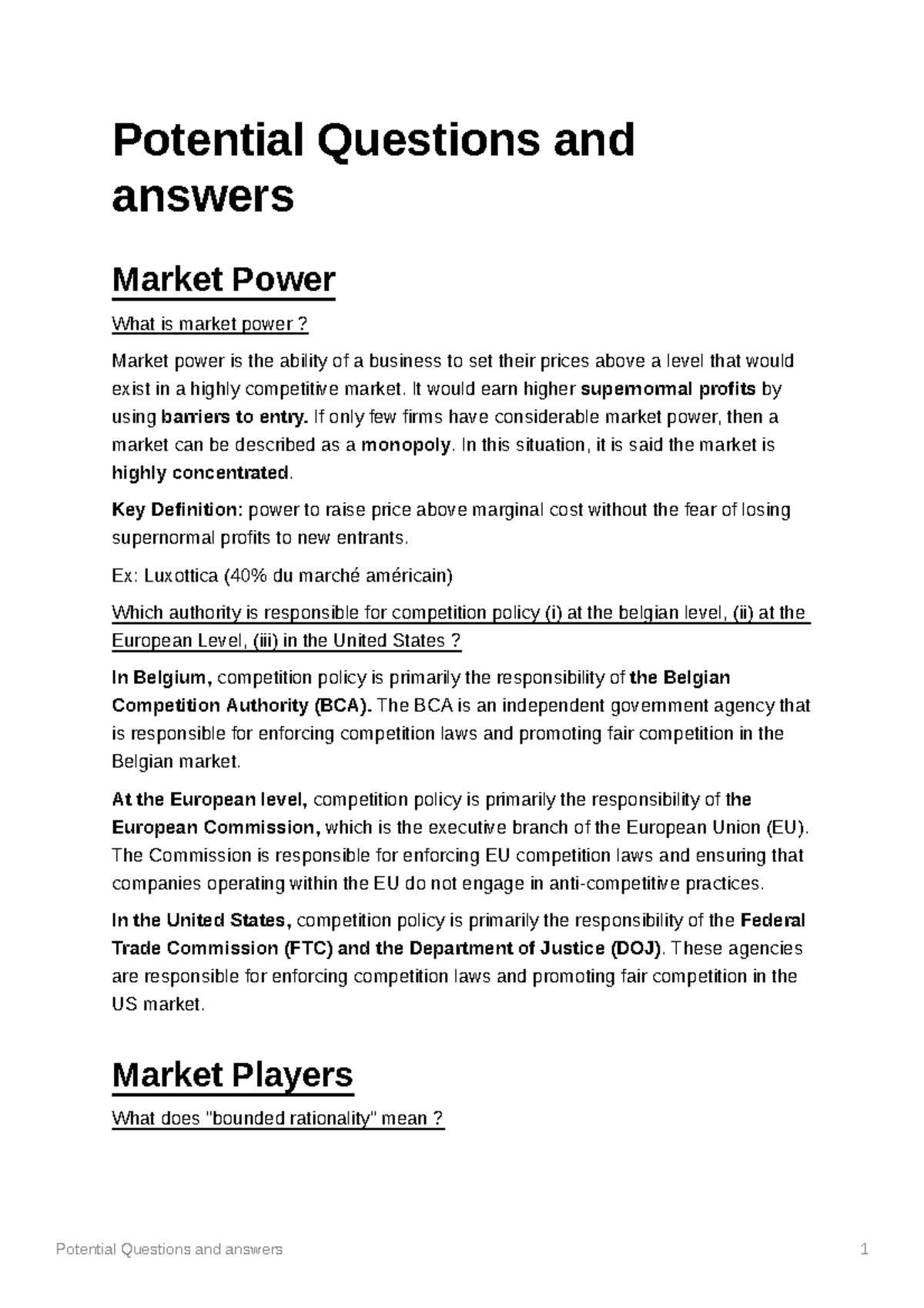 Réponses questions e-book (potentielles questions d'examen) - Potential ...