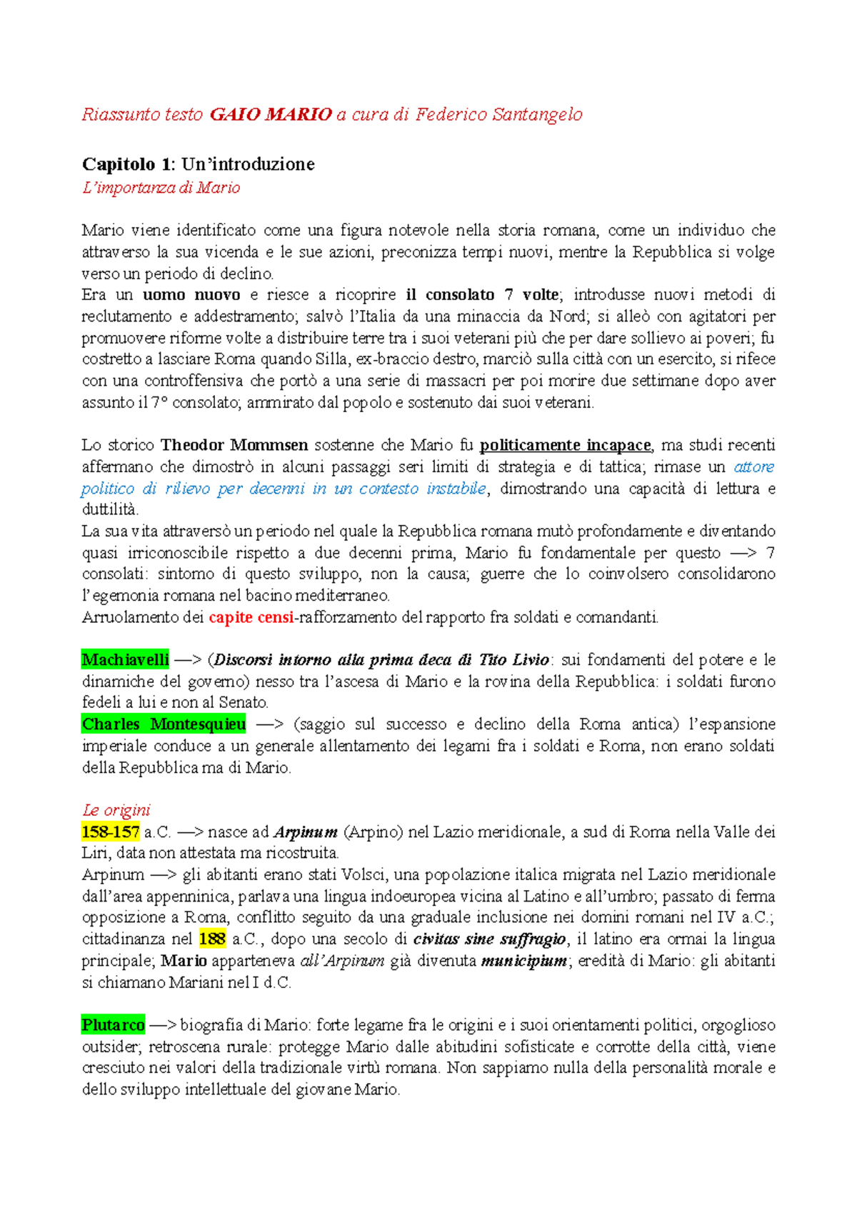 Riassunto testo GAIO Mario di Federico Santangelo - Storia Romana ...