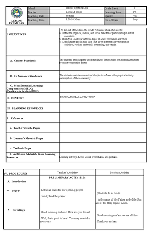 Detailed Instructional Plan in English - Learning Area: English Mentor ...