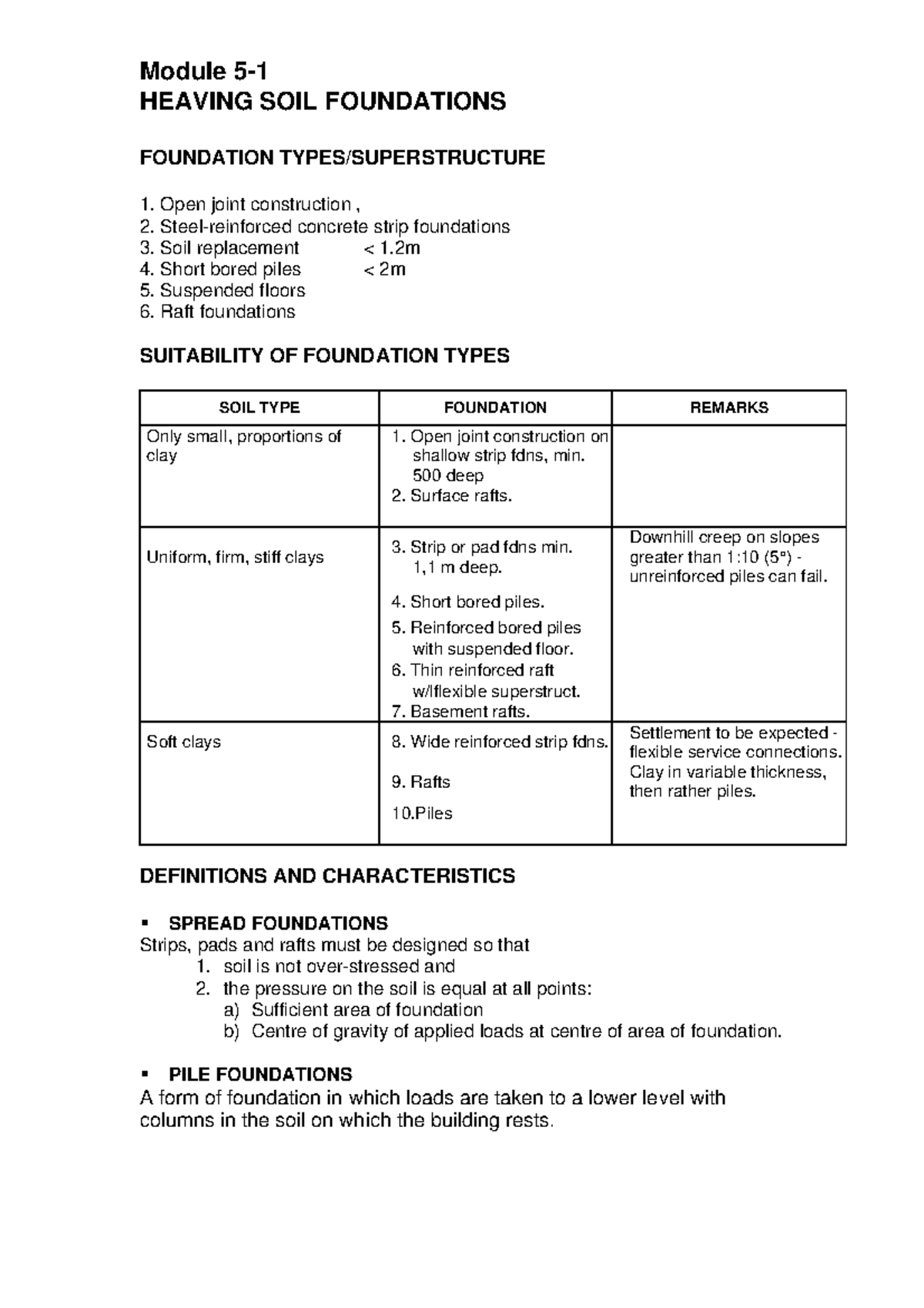 5-1 CME 3 Heaving SOIL Foundations - my TUTor - Module 5- HEAVING SOIL ...