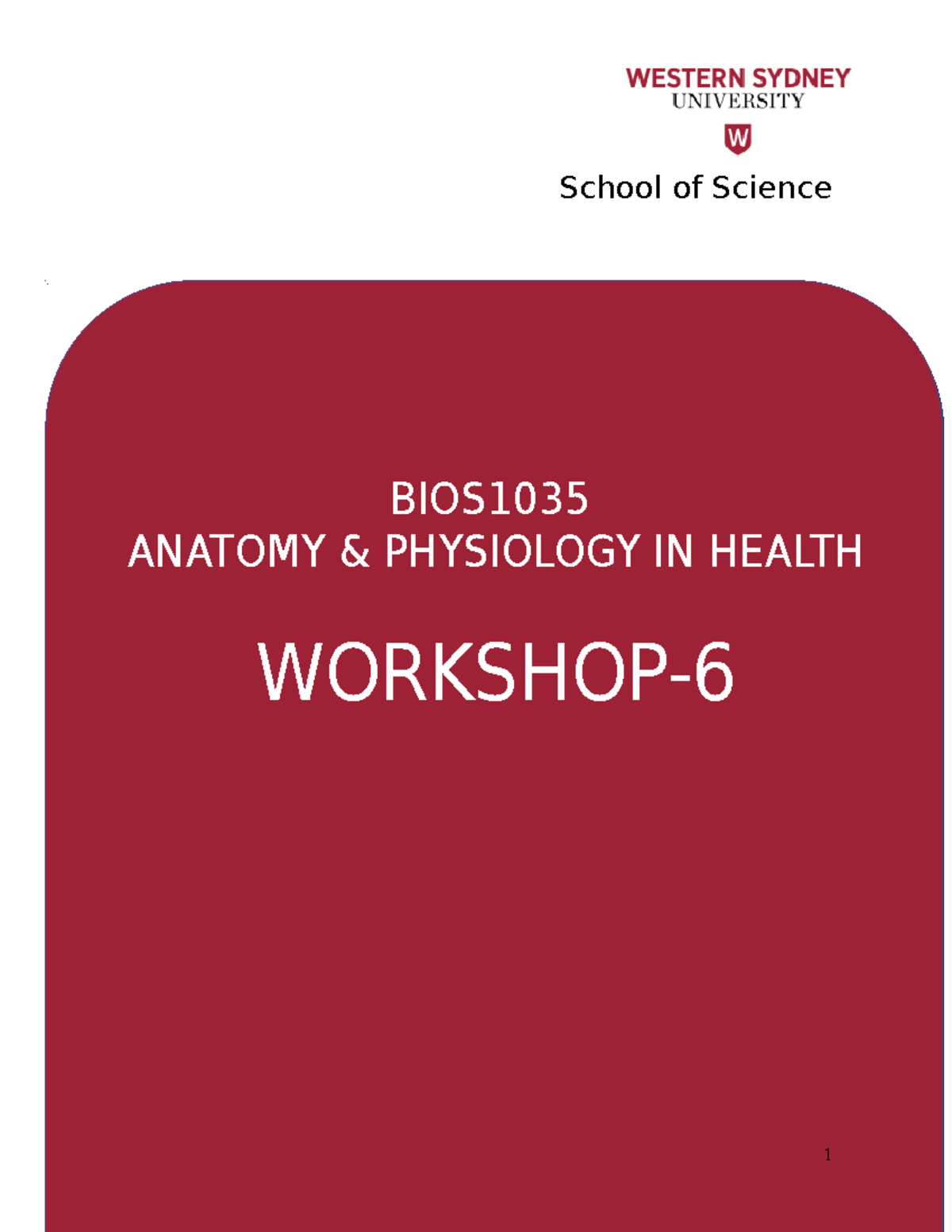 BIOS1035 APH Workshop-6 focus on the endocrine system - School of ...