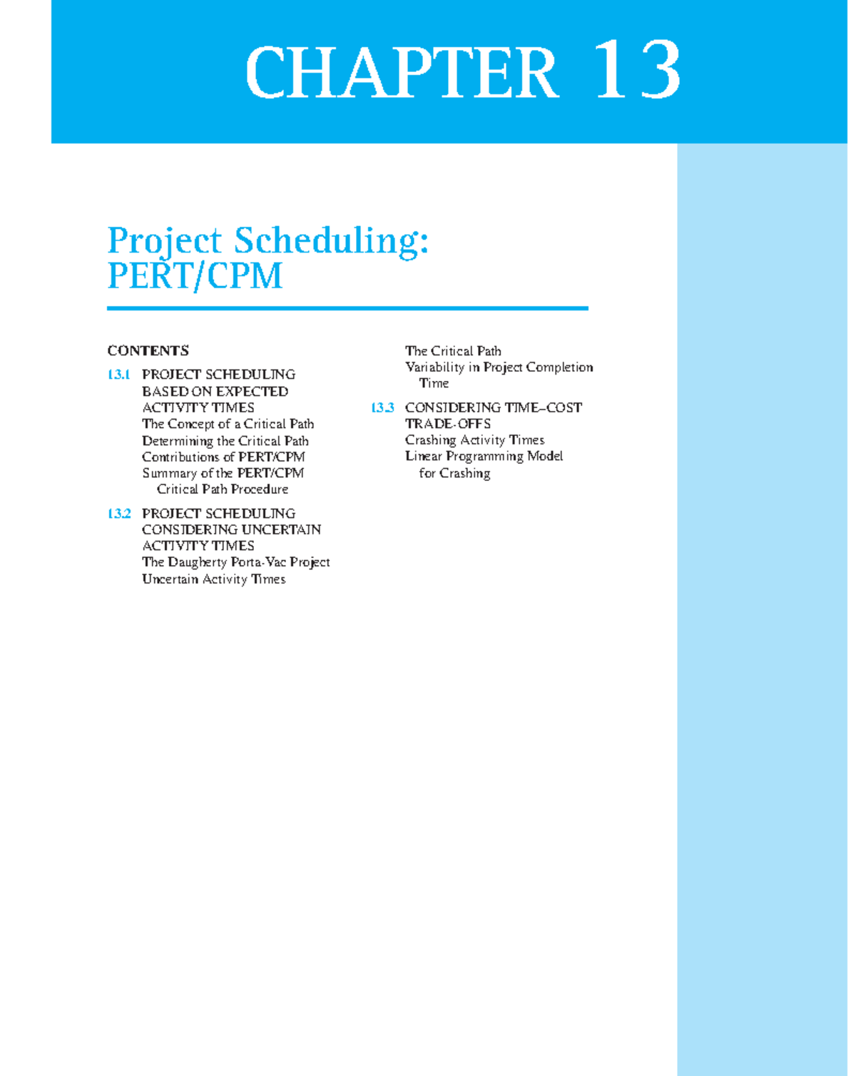 PERT&CPM - precedence diagram - Project Scheduling: PERT/CPM CONTENTS ...