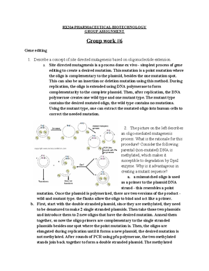 Week 1 group work 1 Gene map - RX314 PHARMACEUTICAL BIOTECHNOLOGY GROUP ...