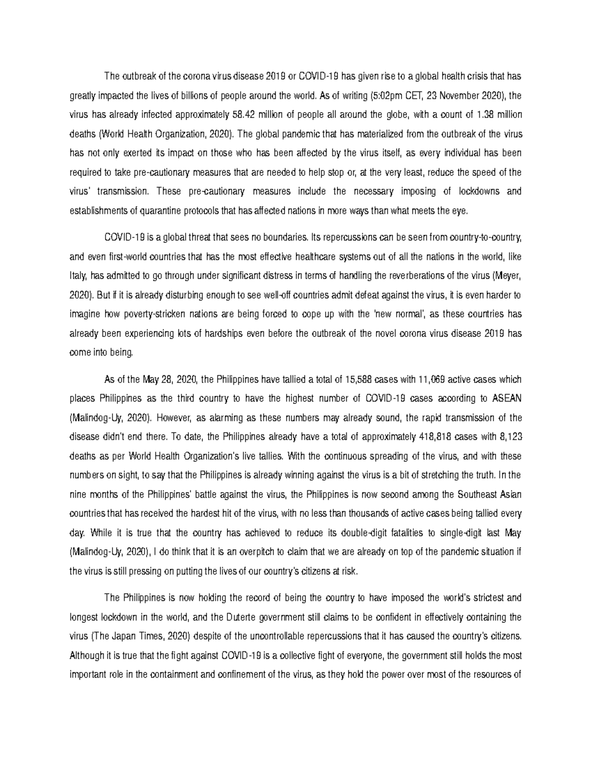 Commission Covid-19 Essay - The outbreak of the corona virus disease ...
