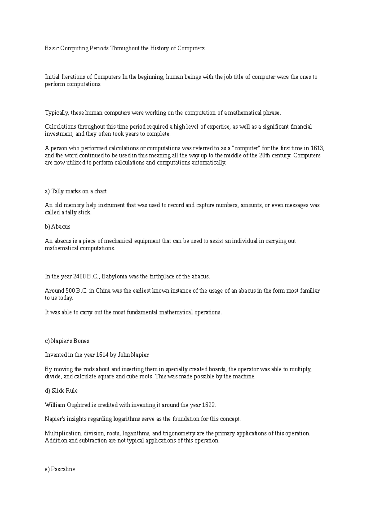 History of Computer - Basic Computing Periods Throughout the History of ...