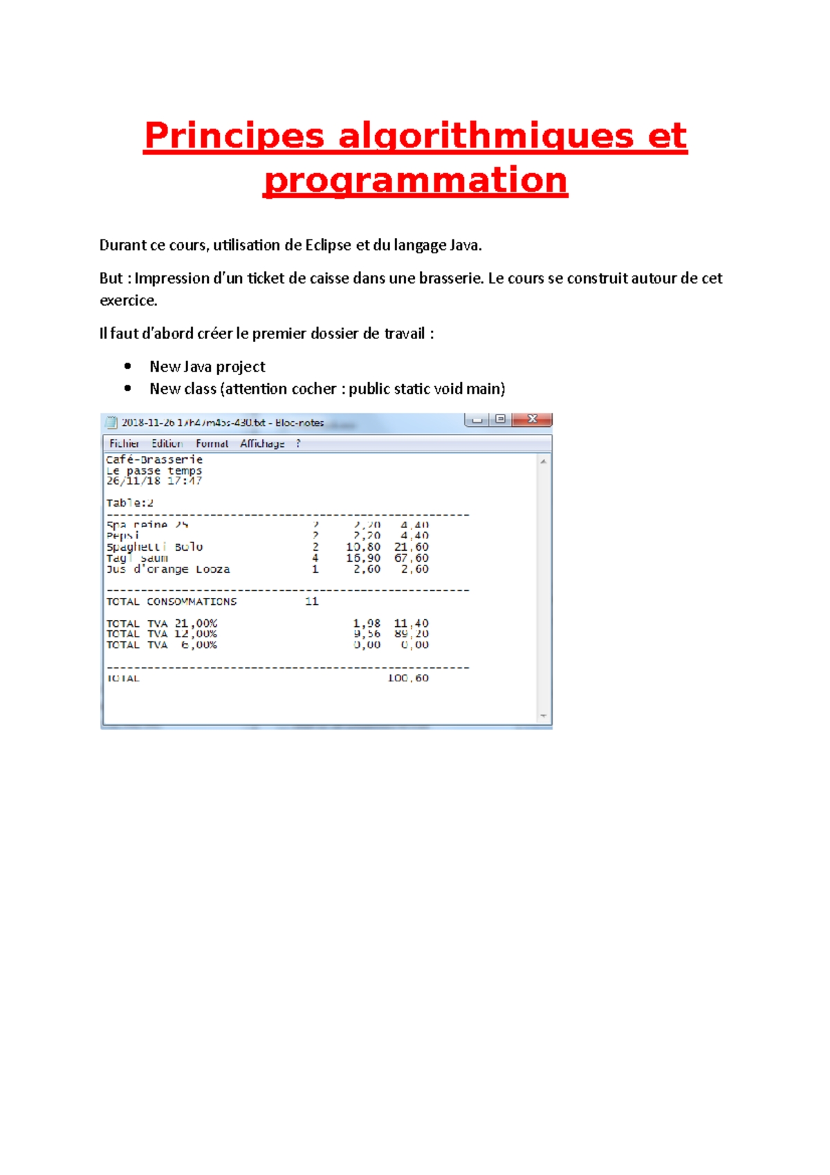 Principes algorithmiques et programmation - Principes algorithmiques et programmation Durant ce ...