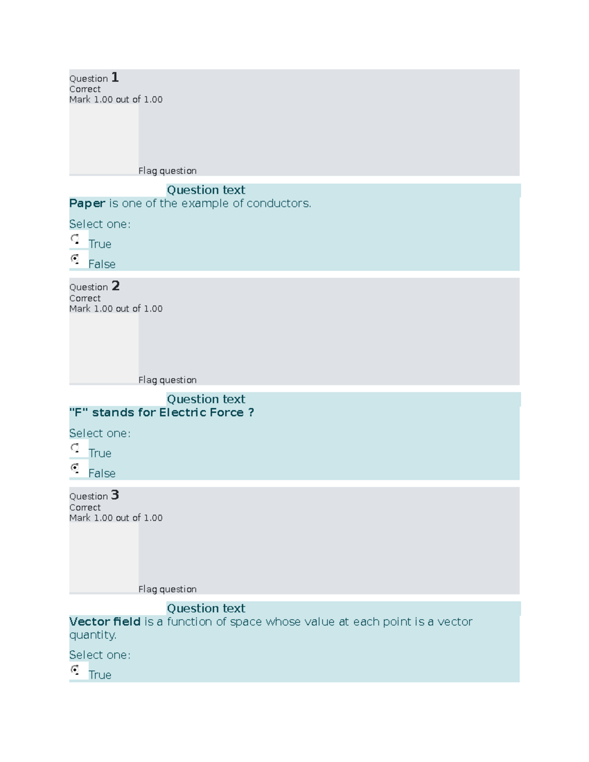 Calculus-Based Physics 2 quiz 1 - Question 1 CorrectMark 1 out of 1 ...