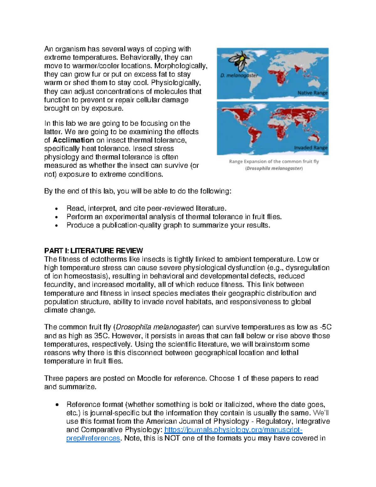 Thermoregulation Lab pdf - An organism has several ways of coping with ...