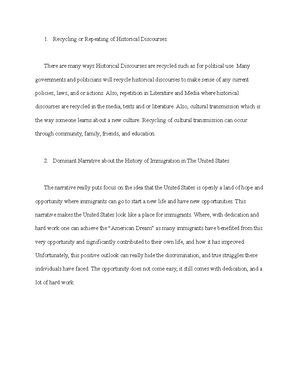 HIS 217 Module 1 Journal Stephanie Wilcott - The historical discourses ...