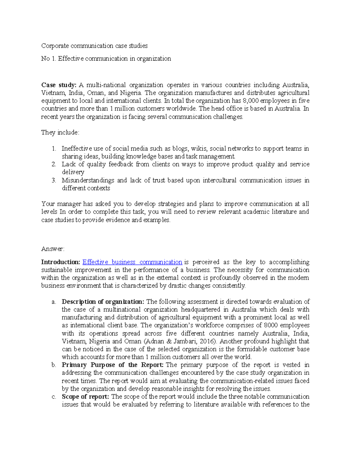 1 effective communciation ploicy - Corporate communication case studies ...
