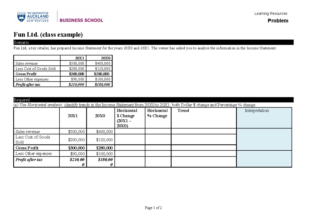(01) Fun Ltd class example - Problem - Learning Resources Problem Fun ...