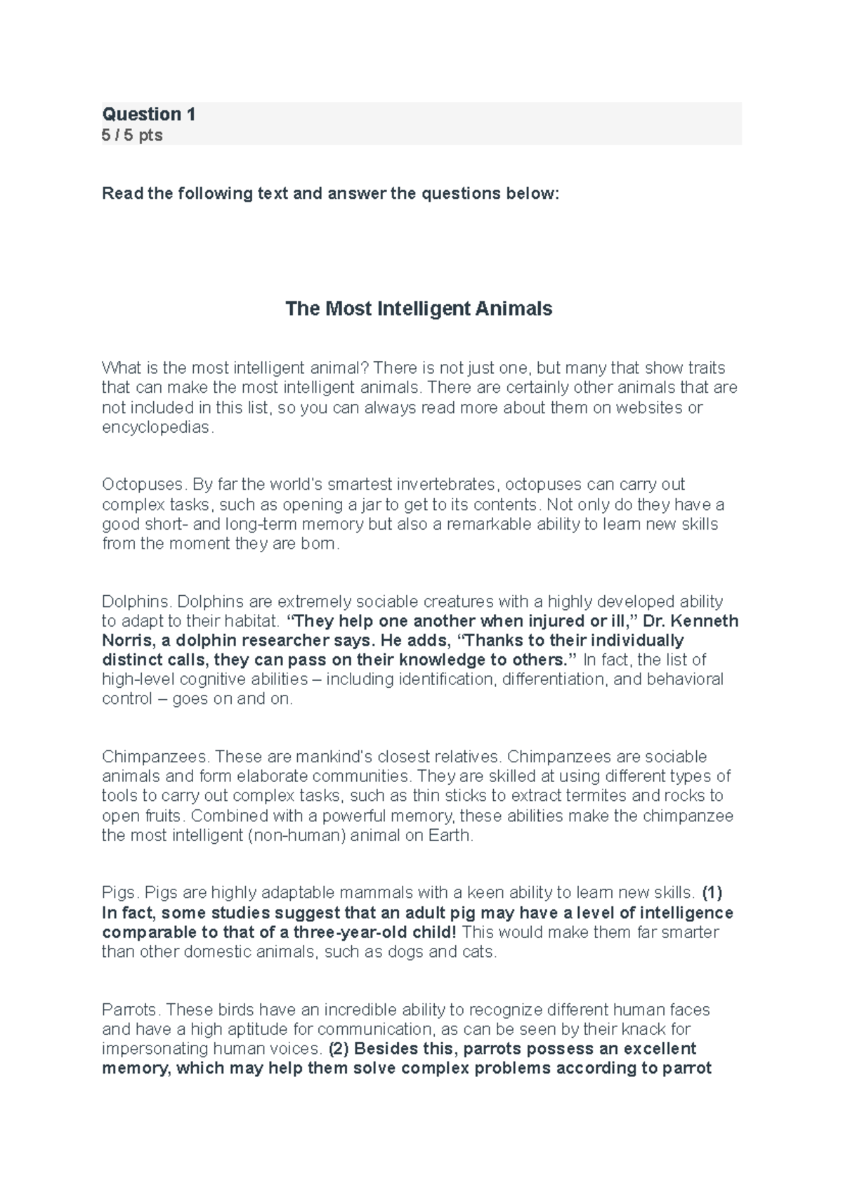 Readinz QUIZ - reading quiz practica - Question 1 5 / 5 pts Read the ...