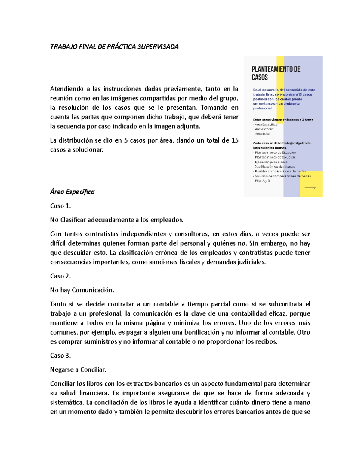 Trabajo Final de Práctica Perito Contador - TRABAJO FINAL DE PRÁCTICA SUPERVISADA Atendiendo a ...