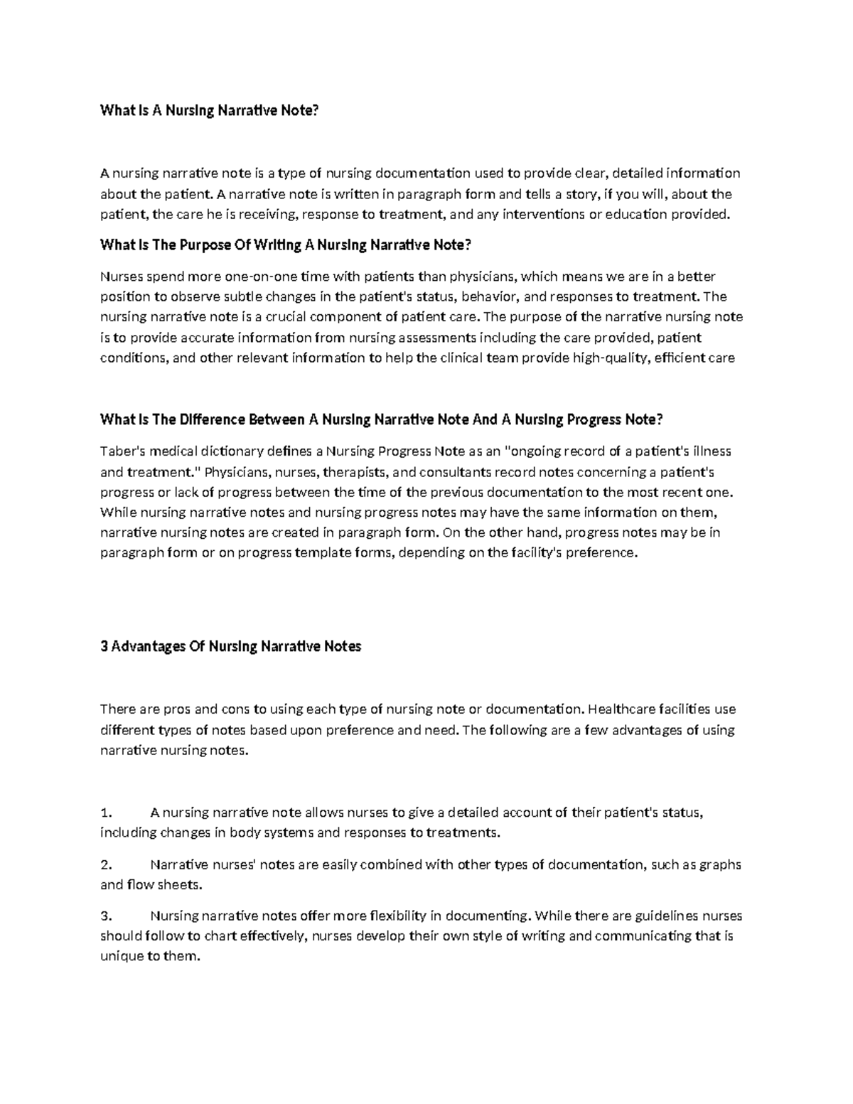 Nursing Narrative Notes/Examples - What Is A Nursing Narrative Note? A ...