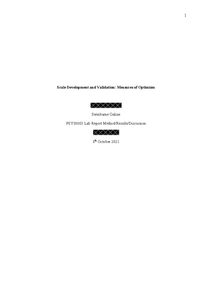 Assignment 2 - D example - Development and evaluation of a new scale for measuring modern racism ...