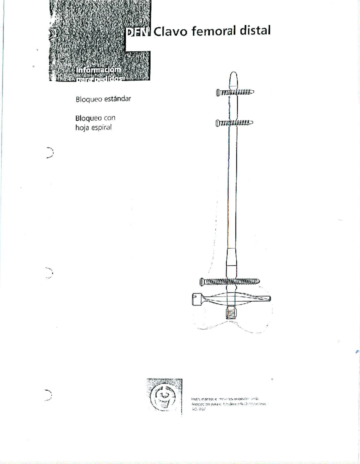 DFN Clavo Femoral Distal - Cirugía de tejidos blandos y ortopedia en ...