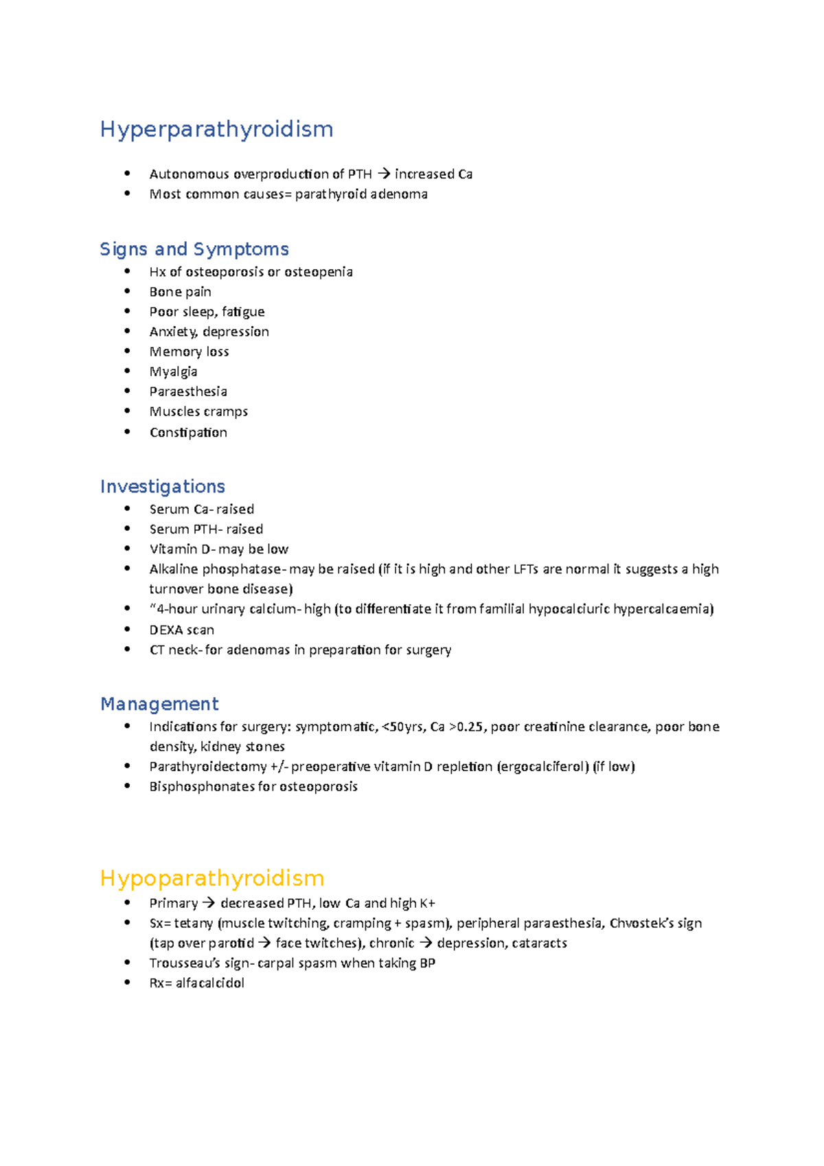 Hyperparathyroidism and hypoparathyroidism - Hyperparathyroidism ...