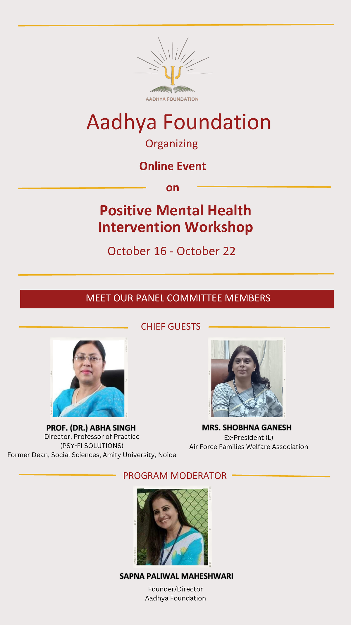 Copy of Mental Health Week Aadhya Foundation 20231015 105119 0000 - on CHIEF GUESTS PROGRAM ...