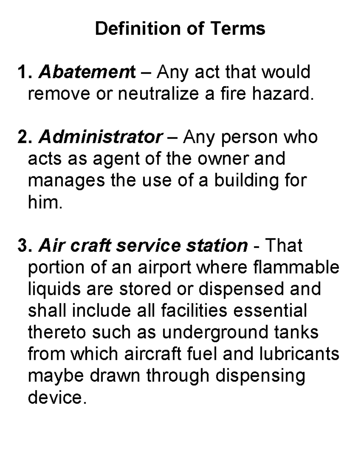 4 - For reference . - Definition of Terms Abatement – Any act that ...