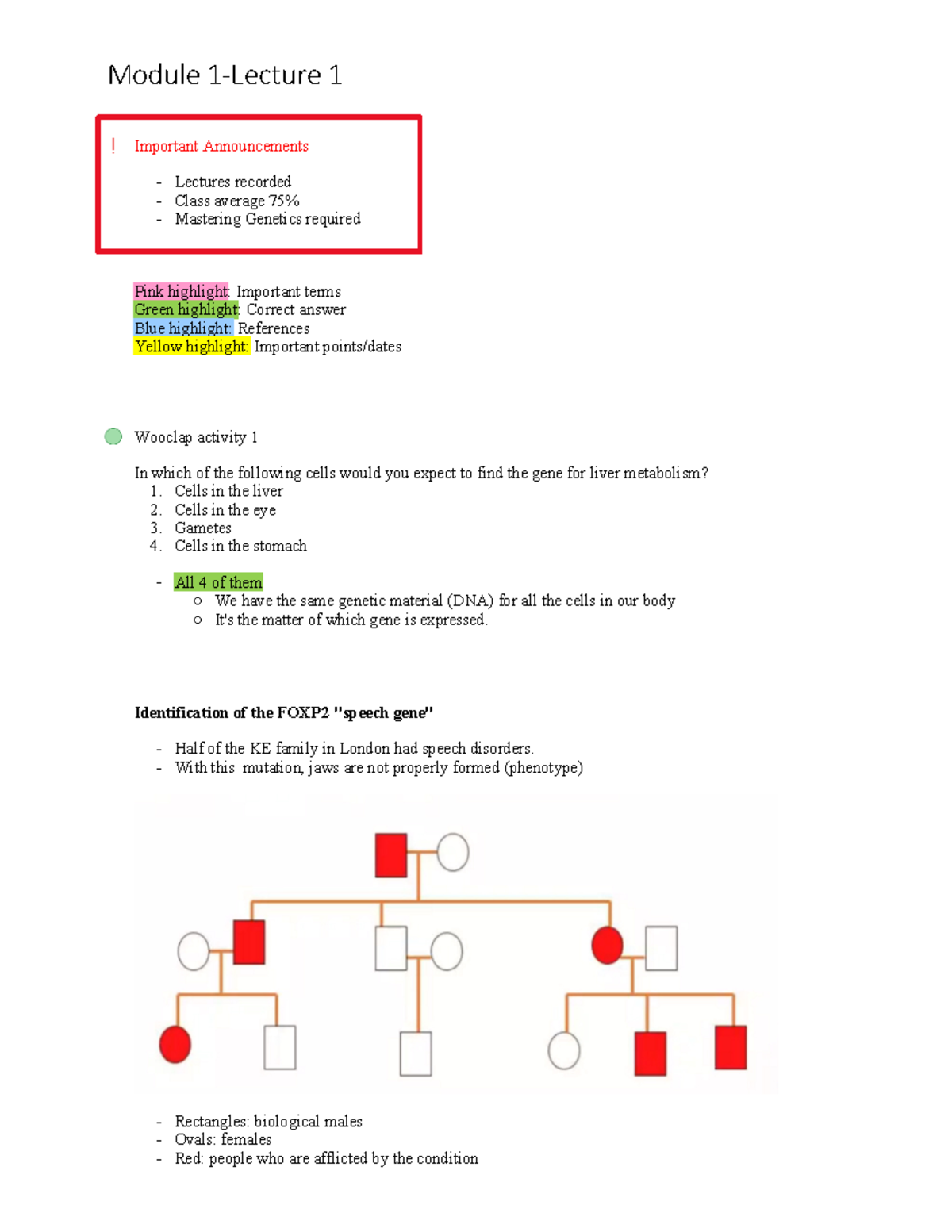 Module 1 Lecture 1 Important Announcements Lectures Recorded Class