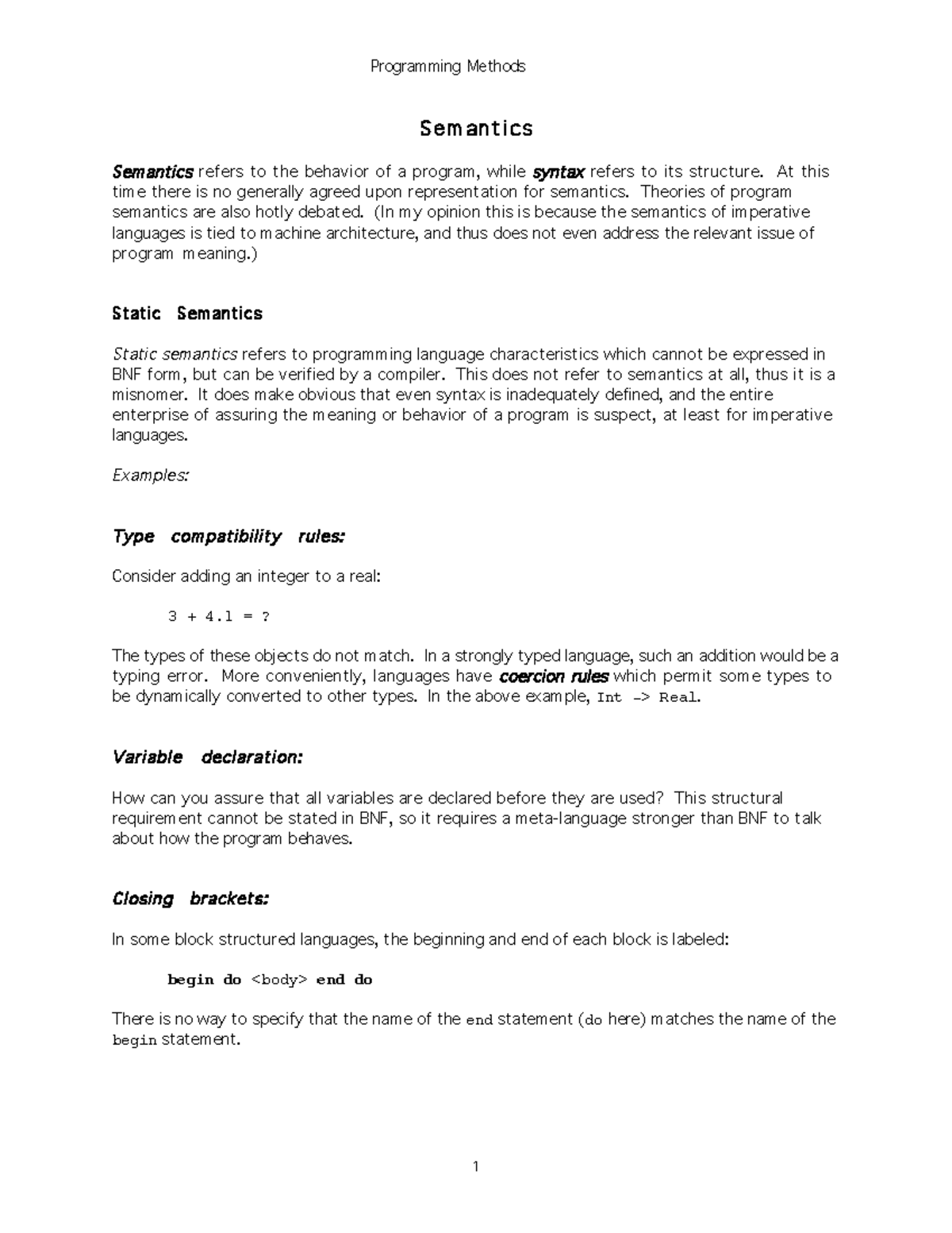 18-semantics - no this is not short - S e m a n t i c s Semantics ...