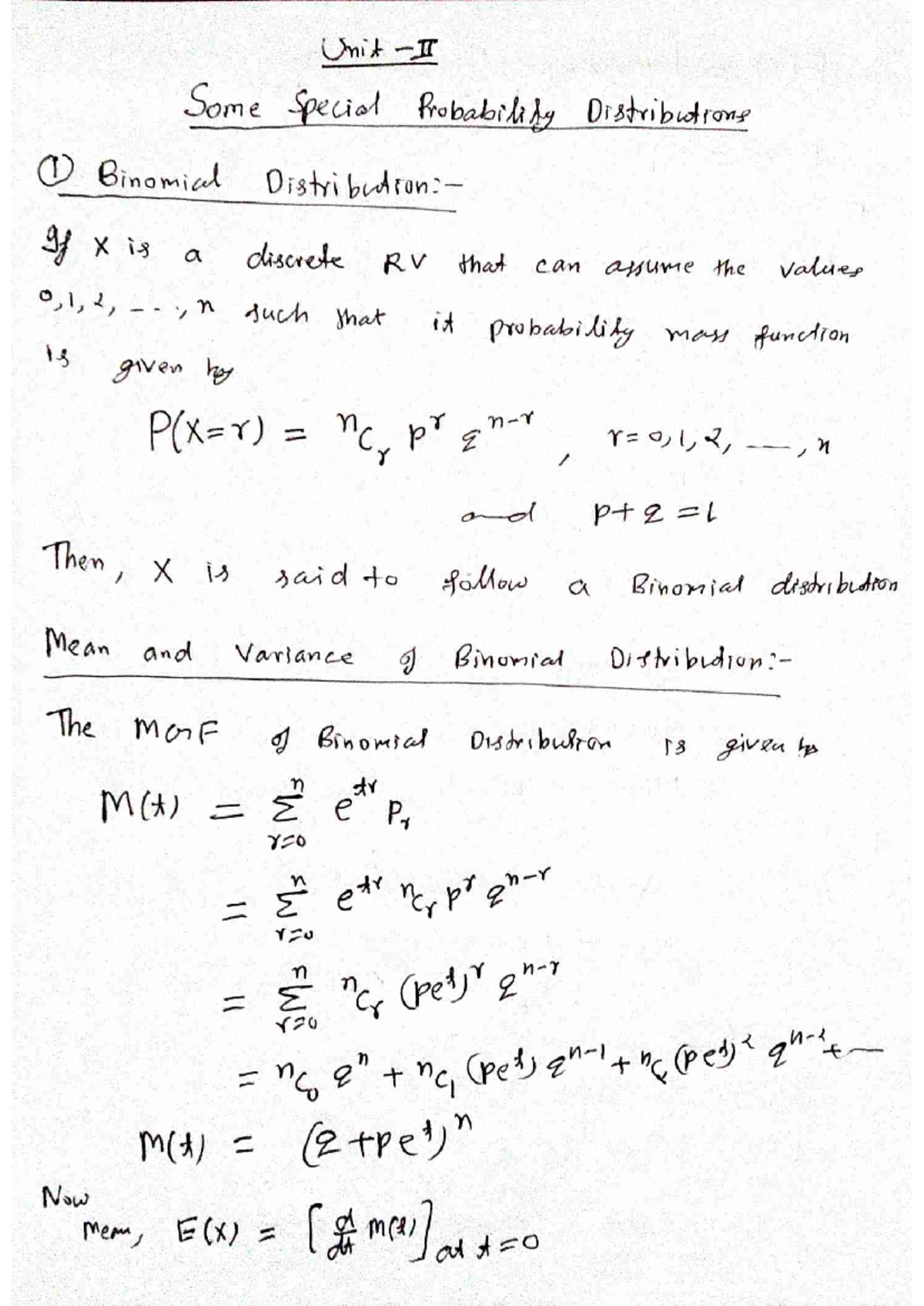 Unit 2, Prob & Queueing Theory - Probability and Queuing Theory - Studocu