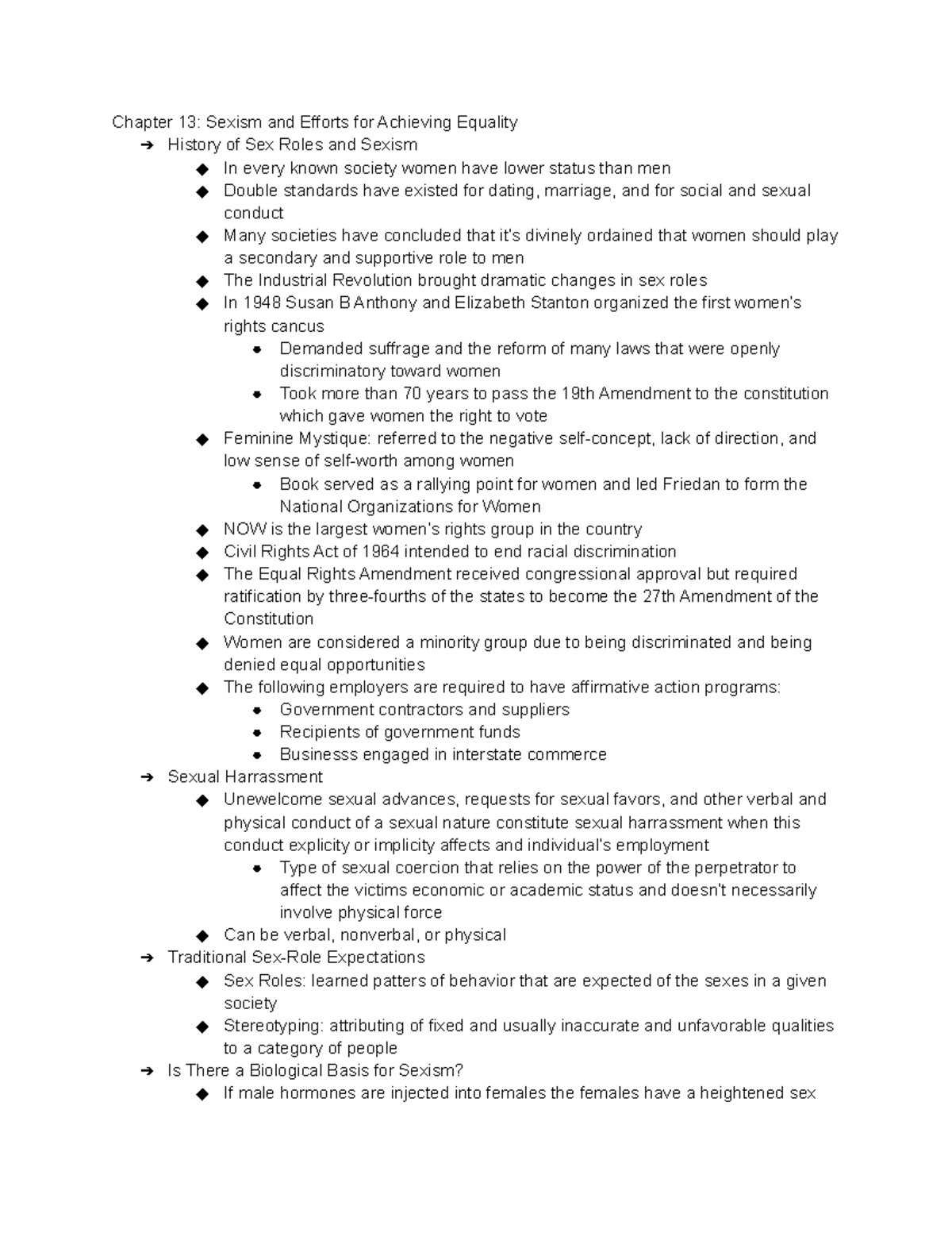 Intro to Social Work Exam 3 - Chapter 13: Sexism and Efforts for ...