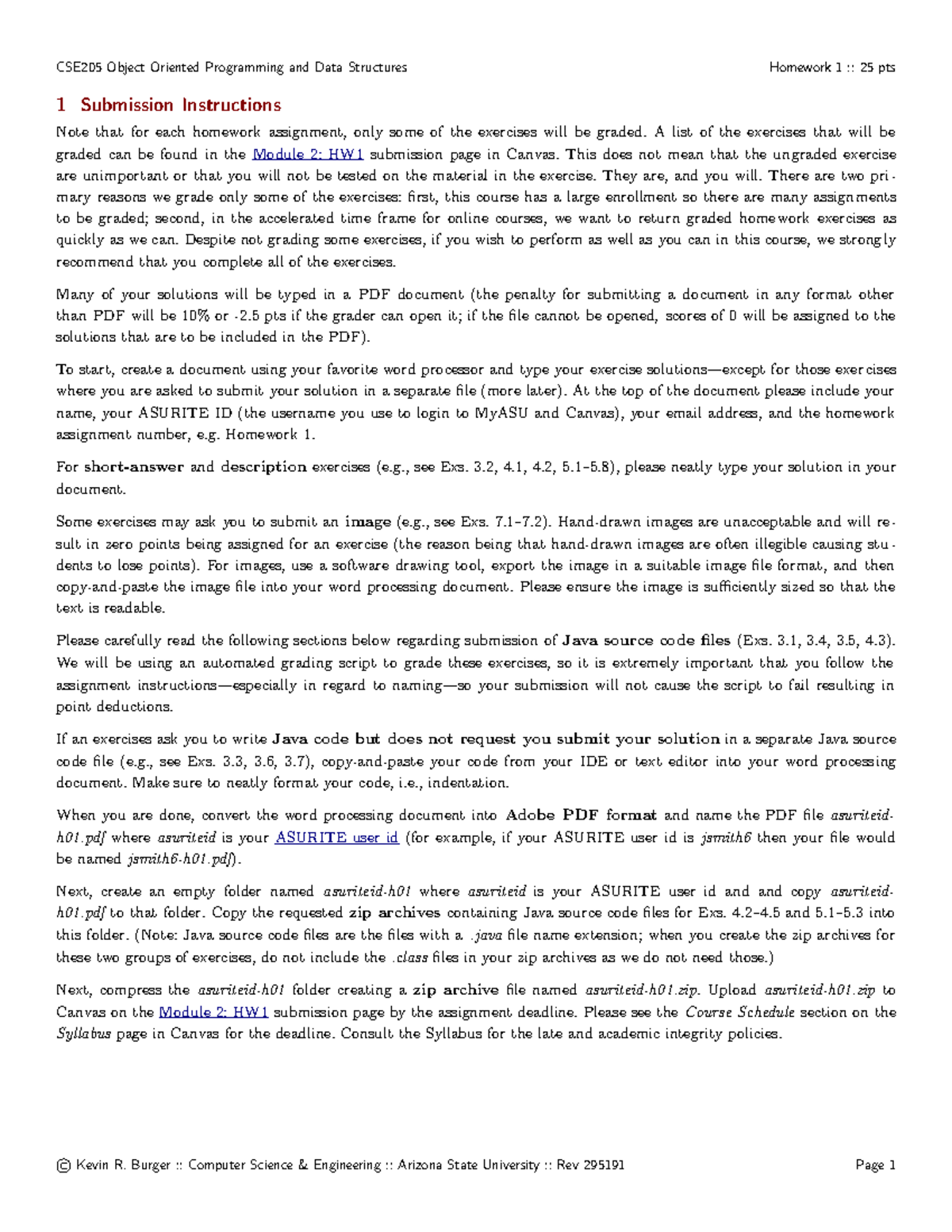 Cse205-h01 - First homework assignment - 1 Submission Instructions Note that for each homework ...