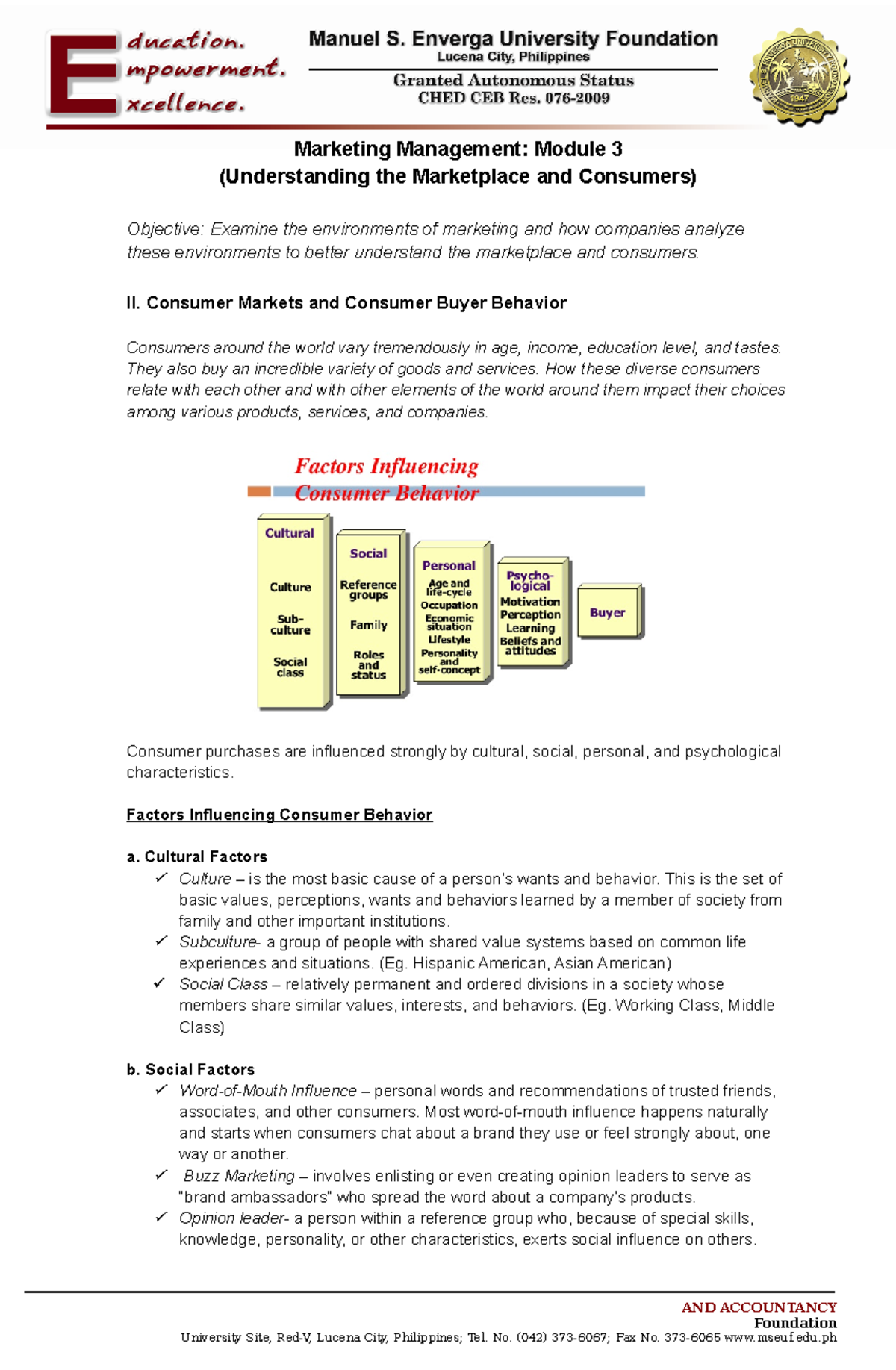 Marketing Management Module 3 - AND ACCOUNTANCY Foundation Marketing ...