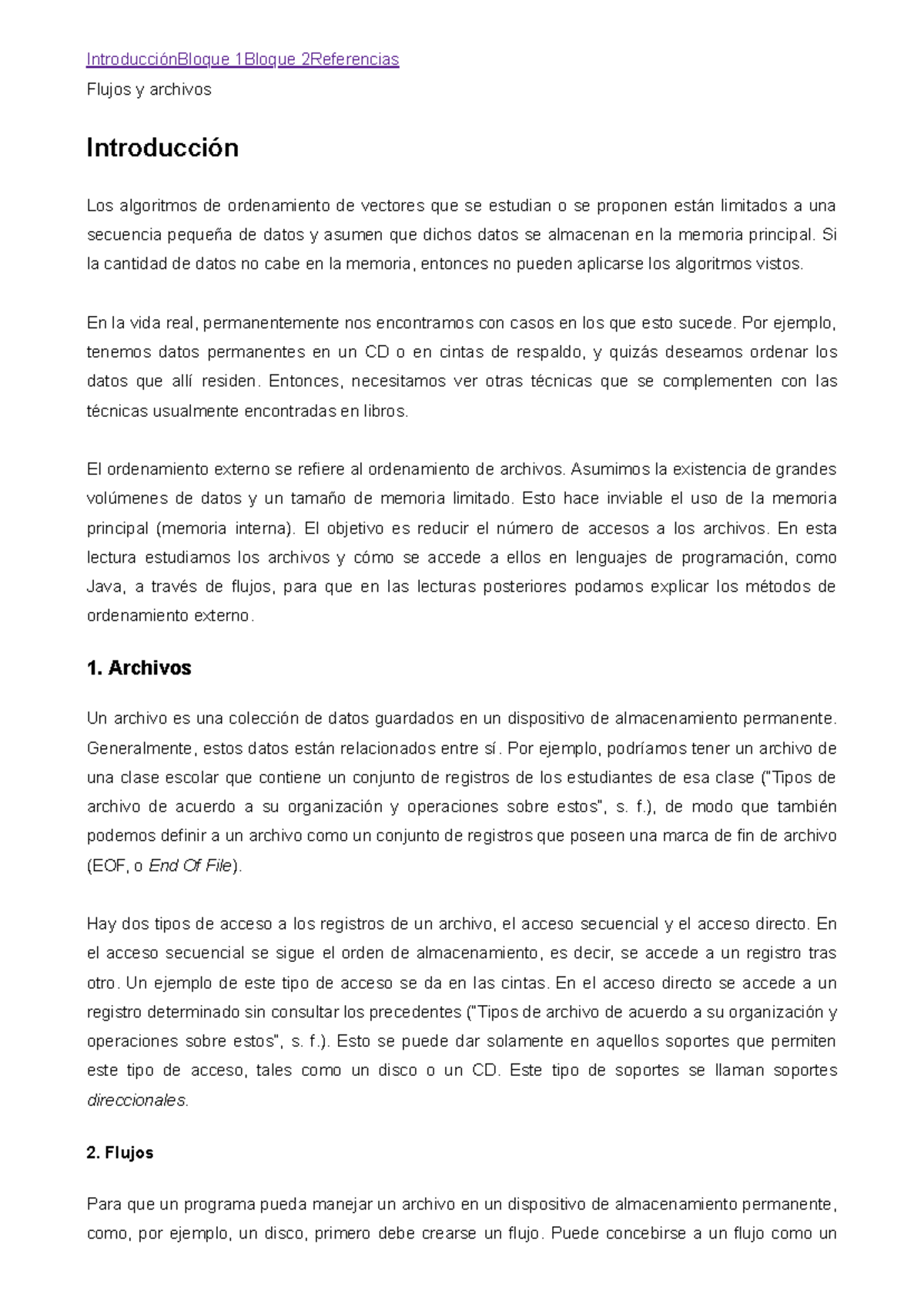 1 - Flujos y Archivos - Material Módulo 4 Algoritmos y Estructura de ...