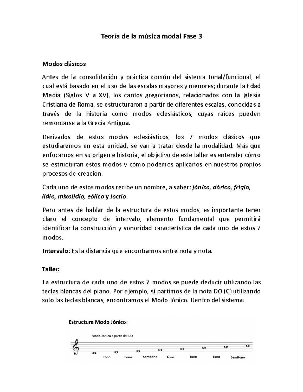 Taller Fase 3 - Teoría de la música modal (1) - Teoría de la música ...