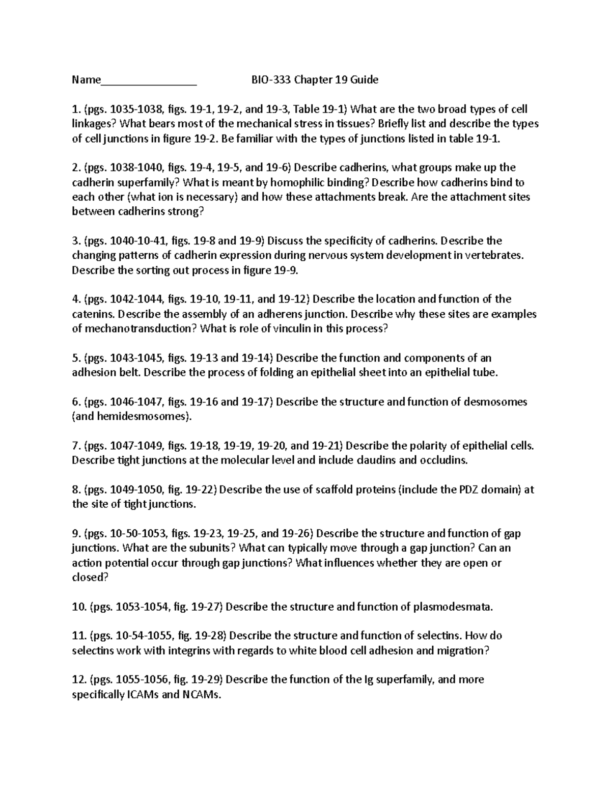 BIO-333 CH19 Guide HELP - Name________________ BIO-333 Chapter 19 Guide ...