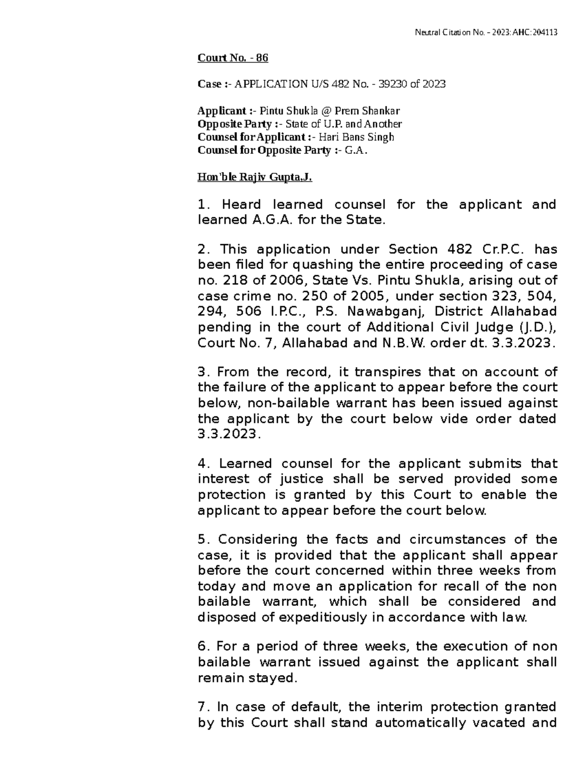 DOC-20231107-WA0008 - Neutral Citation No. - 2023:AHC: Court No. - 86 ...