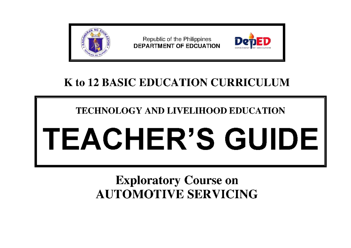 Tg in automotive - K to 12 BASIC EDUCATION CURRICULUM Exploratory ...