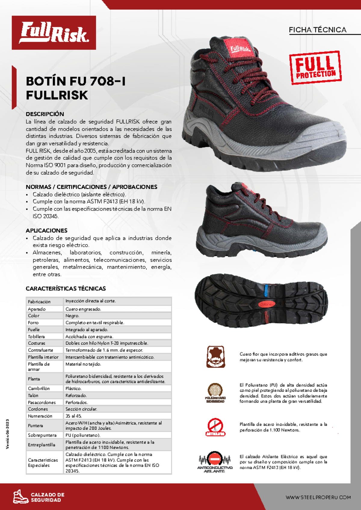 Botín Full Risk FU 708-I - FICHA TÉCNICA Versión 06- CALZADO DE ...
