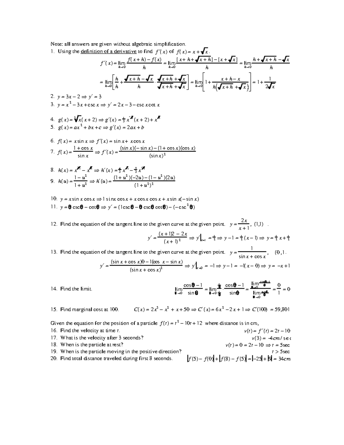 Chapter 03ASample Test Sol - Note: all answers are given without ...