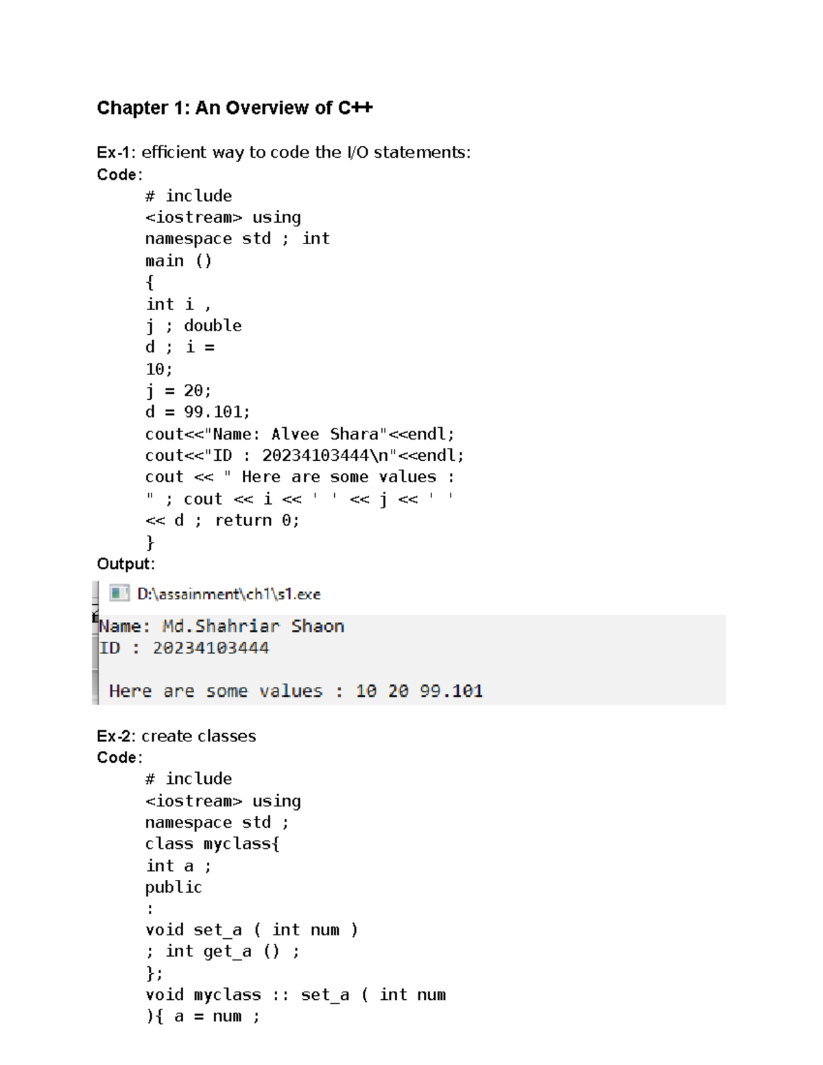 herbert sheldit Book examples - Chapter 1: An Overview of C++ Ex-1 ...