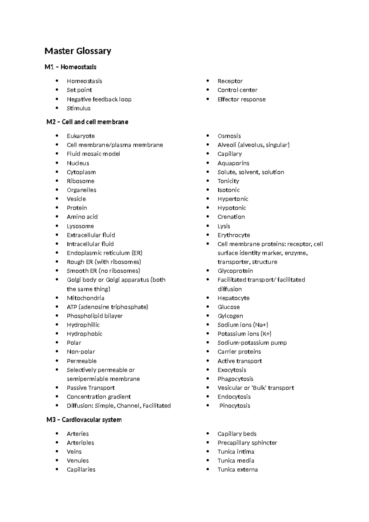 Master Glossary-1 - glossary list wit all the key terms used in each ...