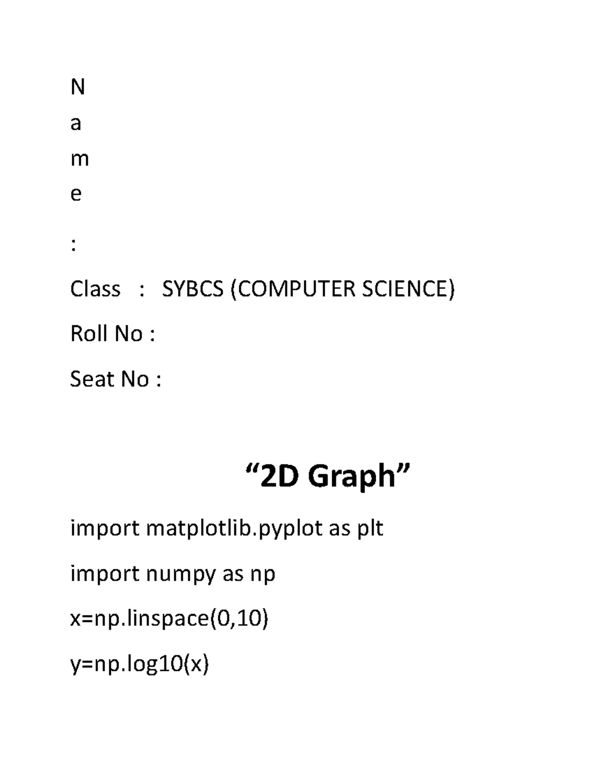 Sybcs SEM 4 2DGraph - noj5srtfbtjytdkryyy - N a m e : Class : SYBCS ...